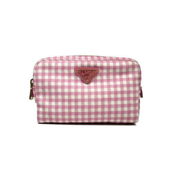 Prada | Bags | Prada Pouch Check Pink Gingham Accessory Case | Poshmark